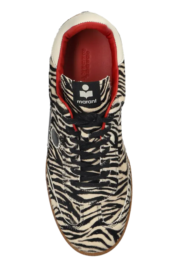 Isabel Marant Étoile Bryce Zebra Print Leather Low Top Sneakers