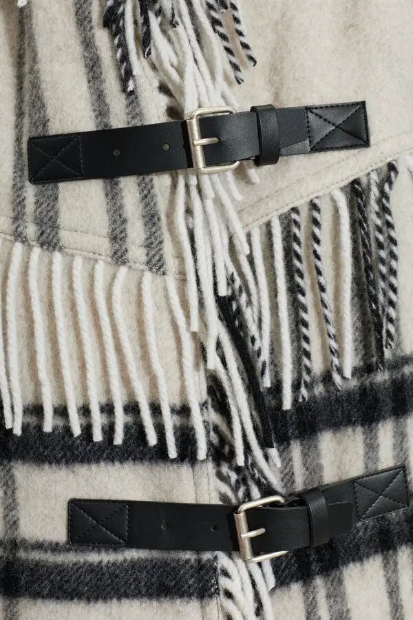 MARANT ETOILE Wool Vest With Fringe And Leather Straps