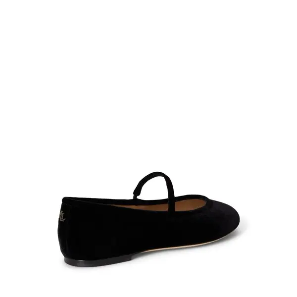 Ralph Lauren Jayna Velvet Mary Jane Flat - Black