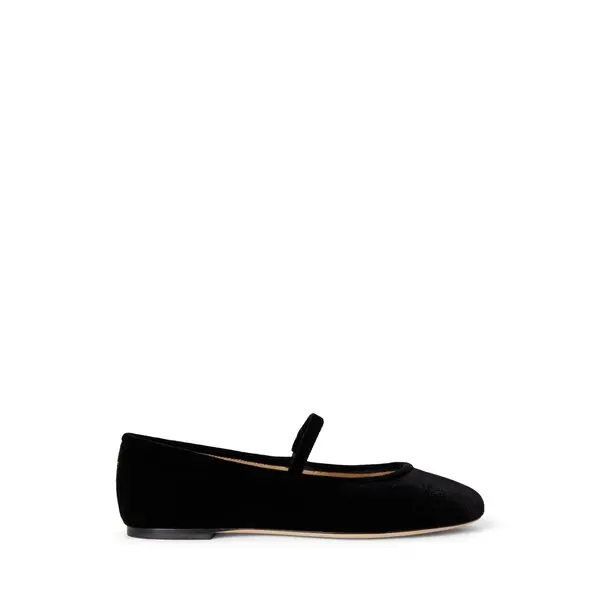 Ralph Lauren Jayna Velvet Mary Jane Flat - Black