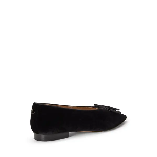 Ralph Lauren Audri Bow-trim Velvet Ballet Flat