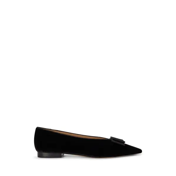 Ralph Lauren Audri Bow-trim Velvet Ballet Flat