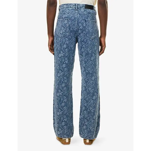 HONOR THE GIFT Denim-panel Flare Cotton-jersey Jogging Bottoms