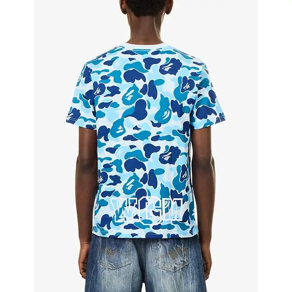 A BATHING APE Abc Camo Shark Graphic Cotton-jersey T-shirt Xxl - Blue