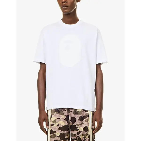 A BATHING APE Tonal Ape Head Relaxed Cotton-jersey T-shirt Xxl