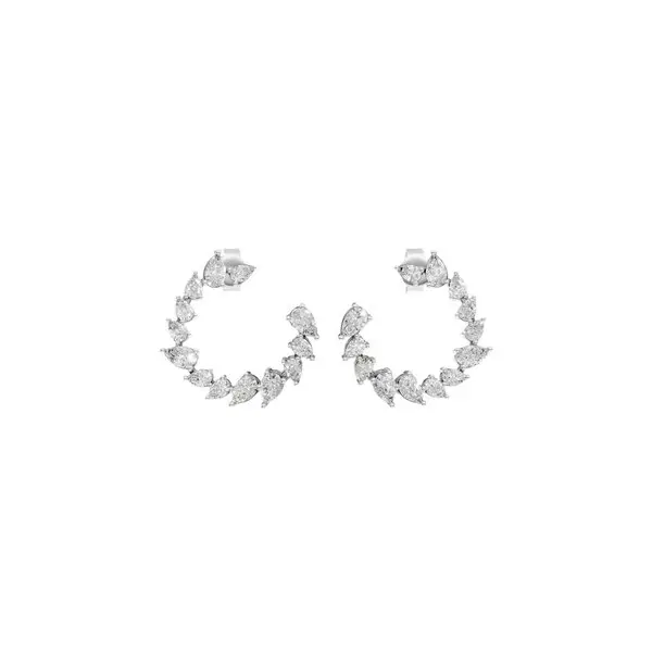 AYA FINE JEWELRY Sorrel Pear Cut Lab Grown Diamond Ear Crawler In Gold - White