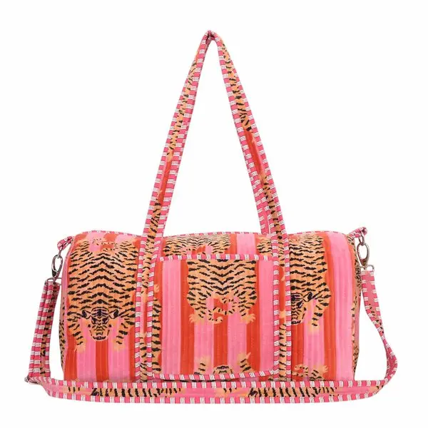CYC The Tibetan Tiger Velvet Weekender Bag - Pink