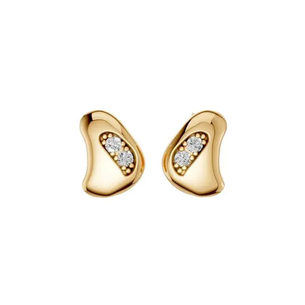AYA FINE JEWELRY Orelia Round Cut Lab Grown Diamond Stud Earrings In Gold - Yellow
