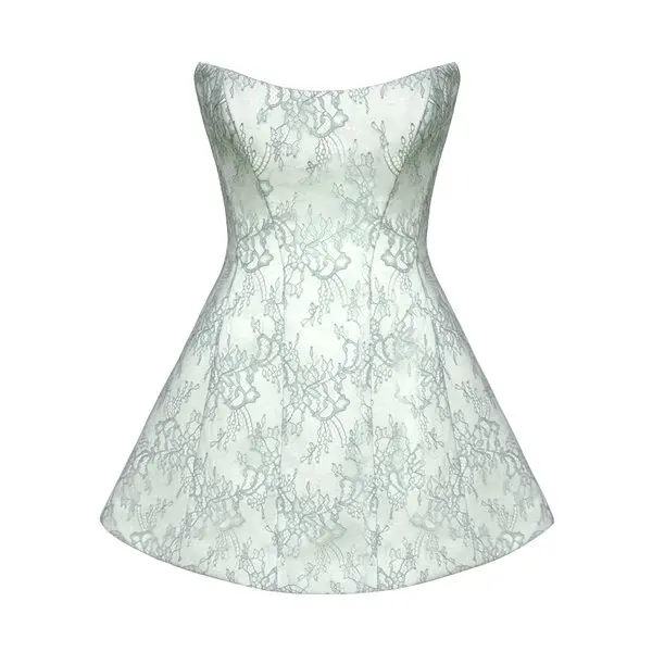 POST MERIDIEM Lace Sheath Mini Dress - Blue