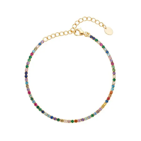 LATELITA Tennis Bracelet With Multi-color Cubic Zirconia In Vermeil - Gold