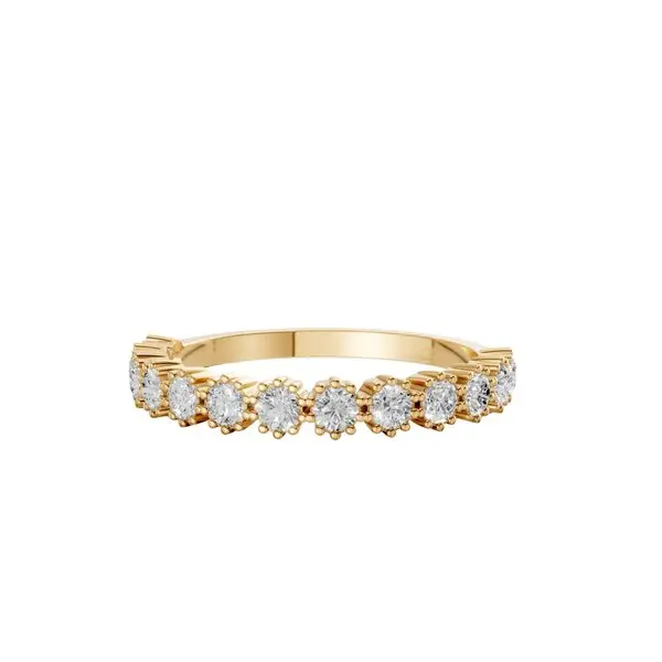AYA FINE JEWELRY Solara Round Lab Grown Diamond Sunburst Stacking Band Ring In Gold - Yellow
