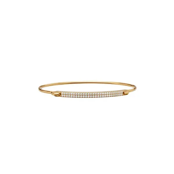AYA FINE JEWELRY Elowen Round Cut Lab Grown Diamond Bangle In Gold - Yellow