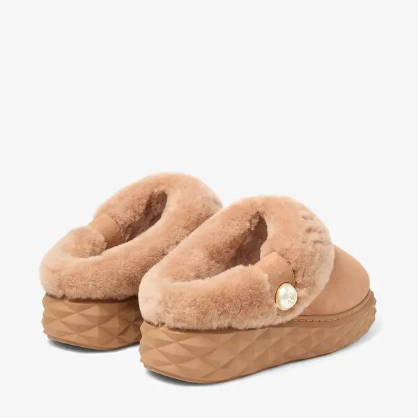 JIMMY CHOO Round Toe Mules With Pearl Embellishments