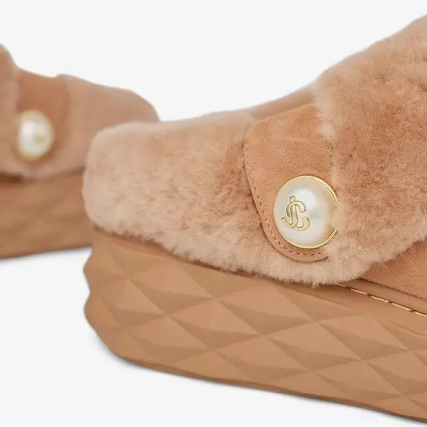 JIMMY CHOO Round Toe Mules With Pearl Embellishments