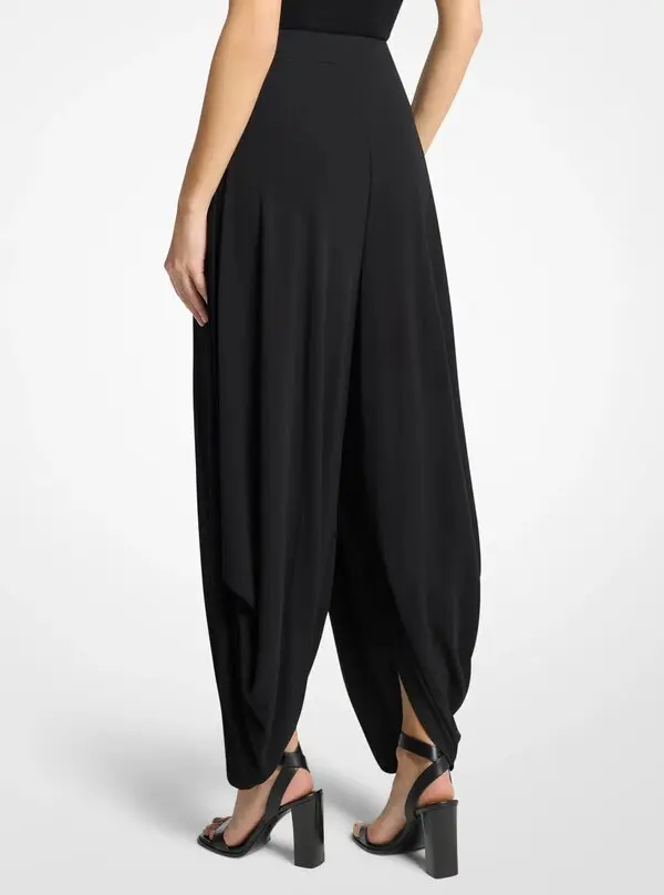Michael Kors Draped Georgette Jersey Pants