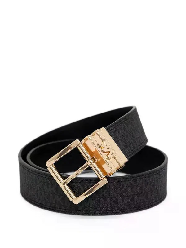 Michael Kors Logo-print Reversible Belt - Black