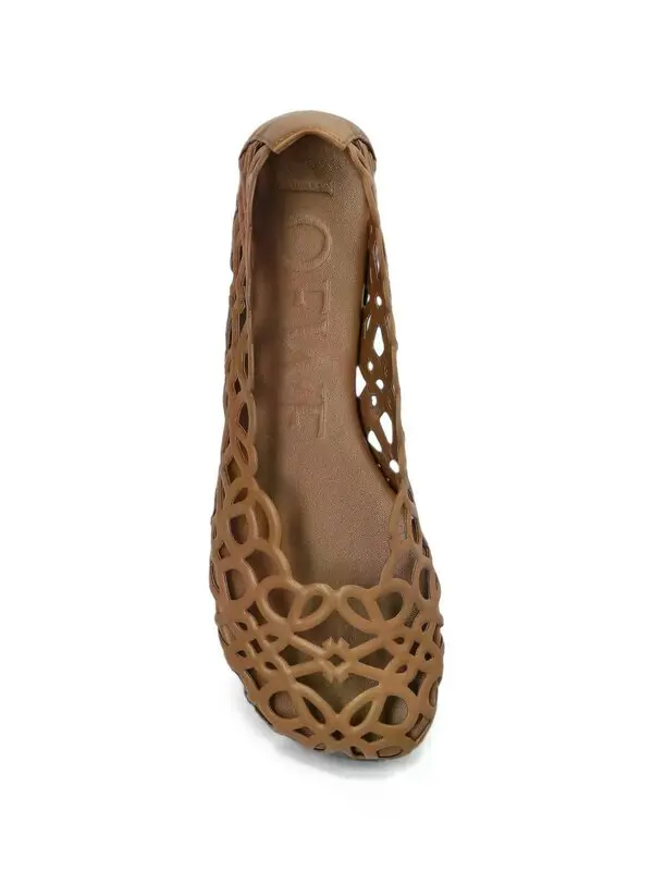 Loewe Petal Anagram Leather Ballet Flats