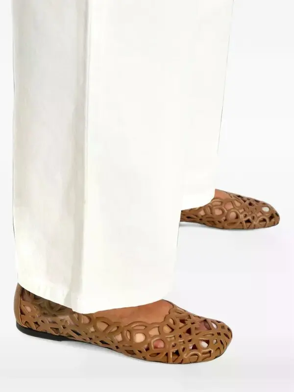 Loewe Petal Anagram Leather Ballet Flats
