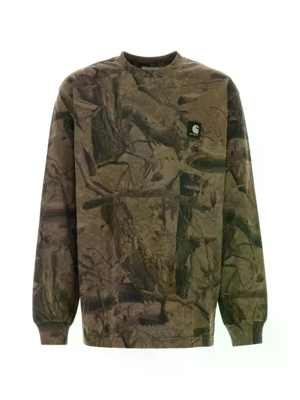 Carhartt Work In Progress Feather Tree Camouflage-print Long-sleeved T-shirt - Green
