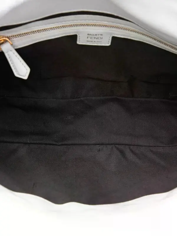 Fendi 2010-2026 Large Zucca Embossed Leather Baguette Satchel