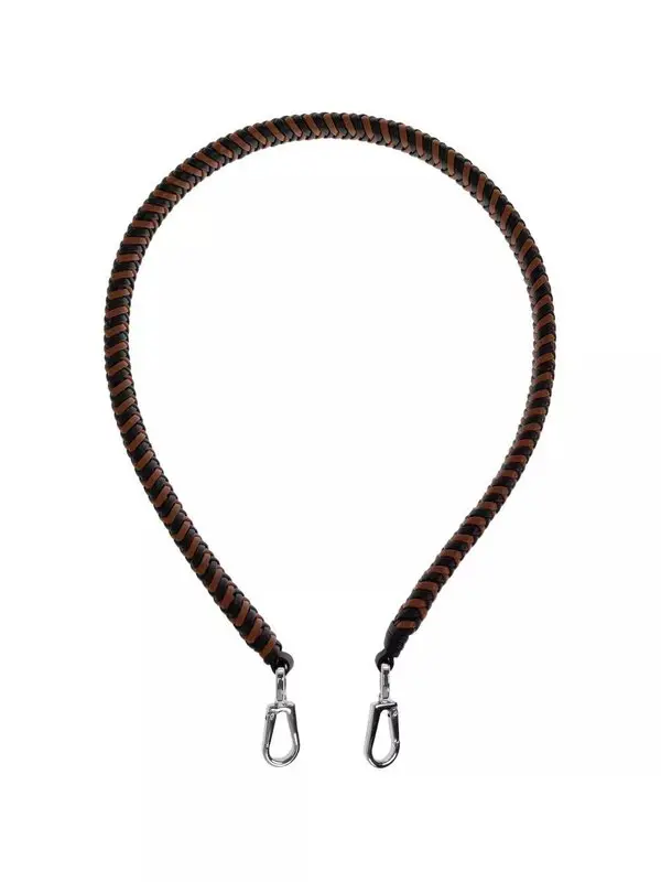Loewe Braided Leather Bag Strap - Black