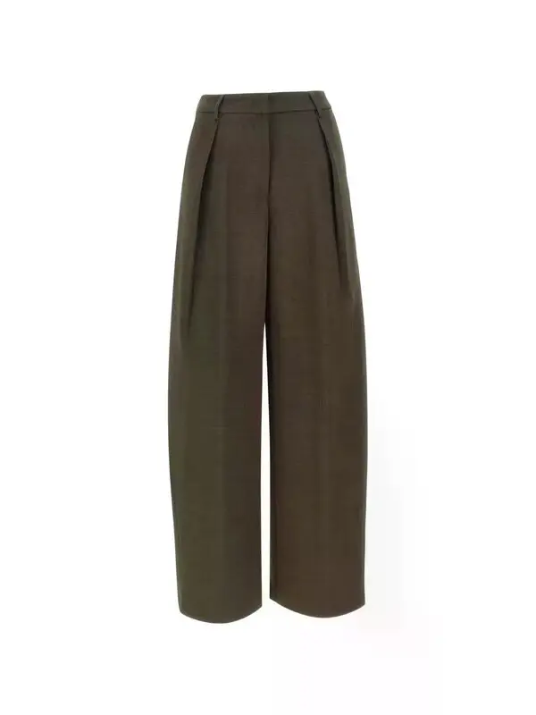 KAOS Pleated Wide-leg Trousers - Green