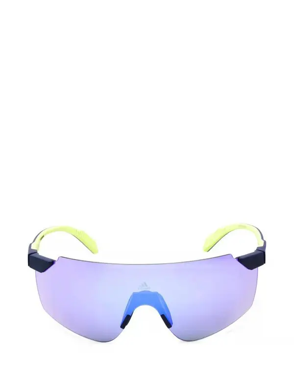 Adidas Shield Frame Sunglasses With Mirror Lenses - Blue