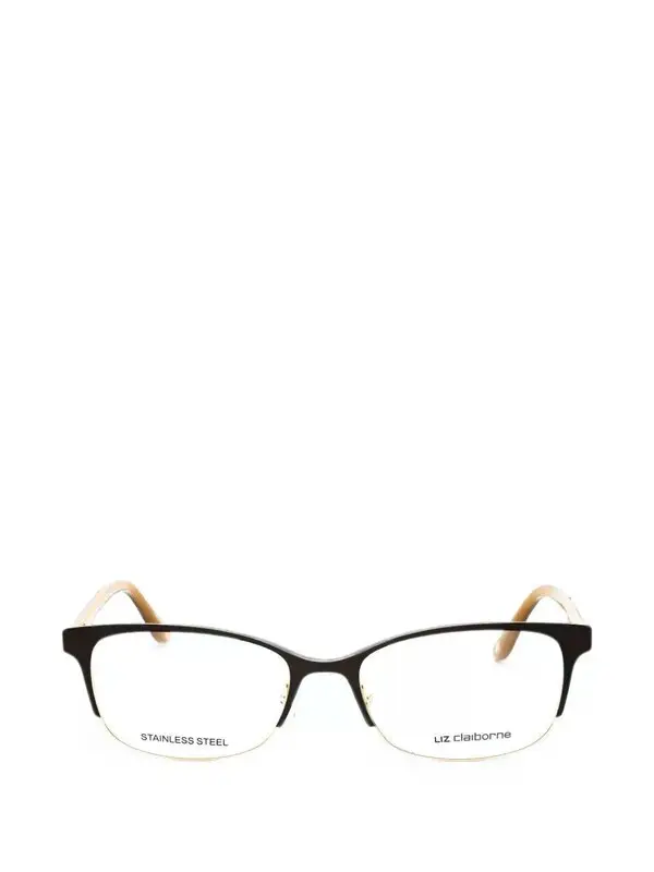 LIZ CLAIBORNE Rectangle-frame Glasses - Black