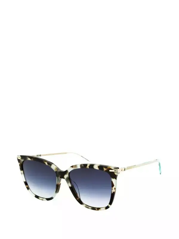 Calvin Klein Tortoiseshell Effect Geometric Frame Sunglasses