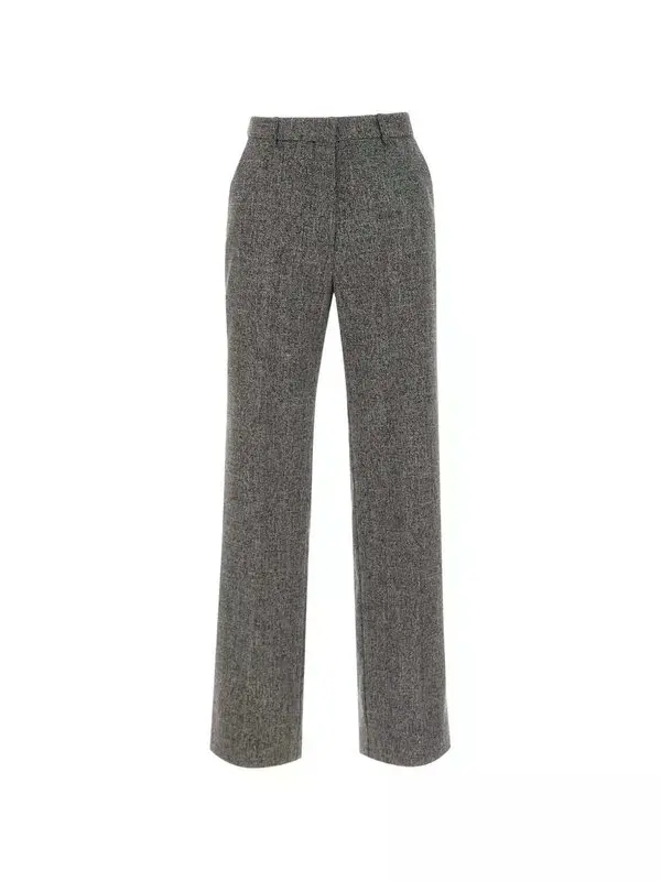 KAOS Micro-textured Straight-leg Trousers - Grey