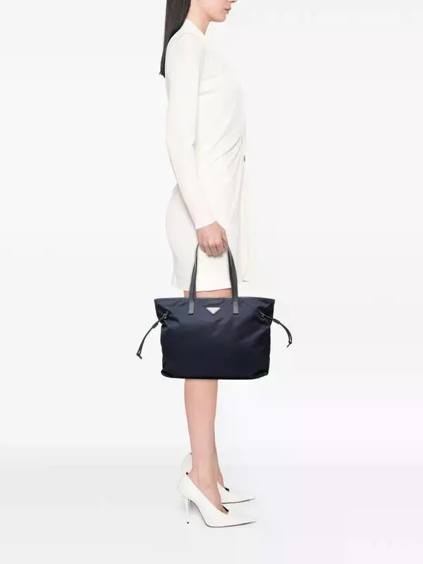 Prada 2013-2026 Saffiano Trimmed Tessuto Tote Bag