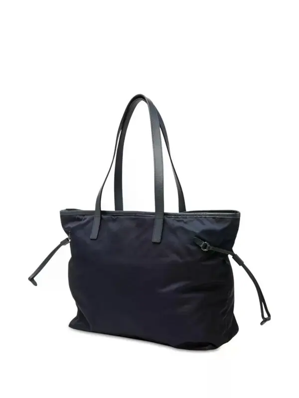 Prada 2013-2026 Saffiano Trimmed Tessuto Tote Bag