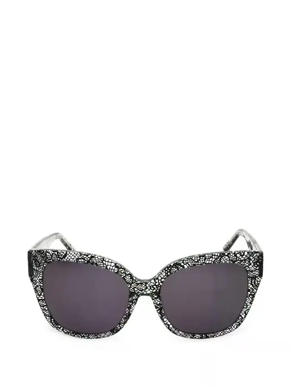 Bebe Lace-print Square-frame Sunglasses - Black