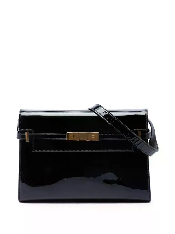 Saint Laurent 2020 Medium Patent Manhattan Shoulder Bag - Black