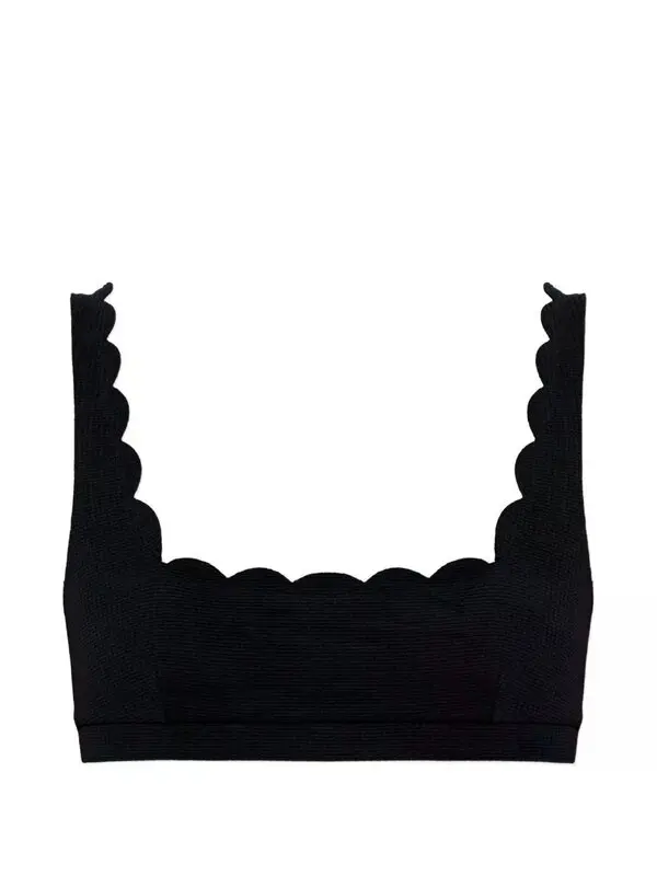 Marysia Mini Palm Springs Scalloped Bikini Top - Black