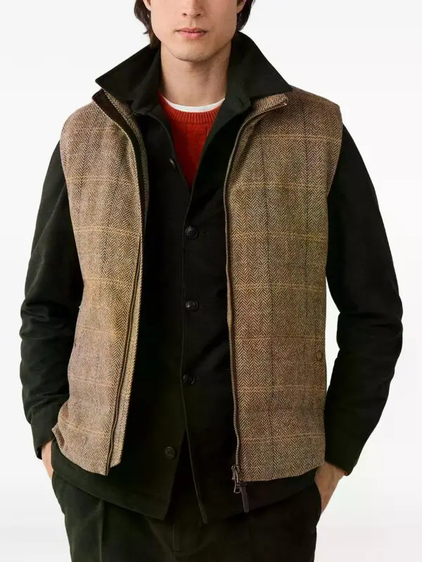 HACKETT  Herringbone Check Padded Gilet