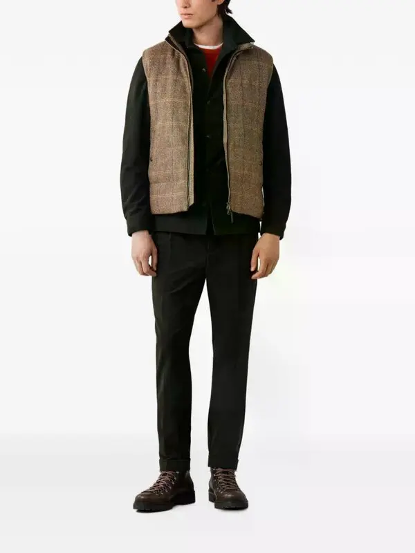 HACKETT  Herringbone Check Padded Gilet
