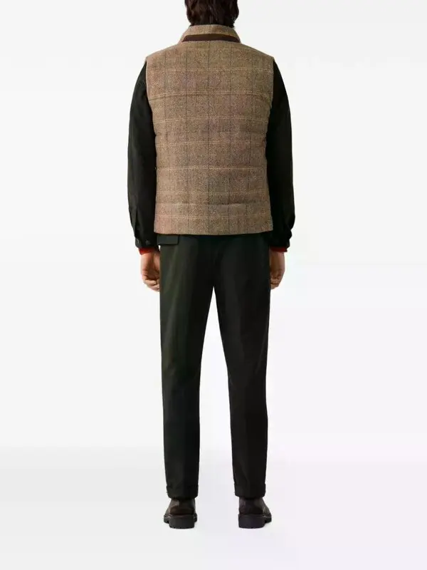 HACKETT  Herringbone Check Padded Gilet