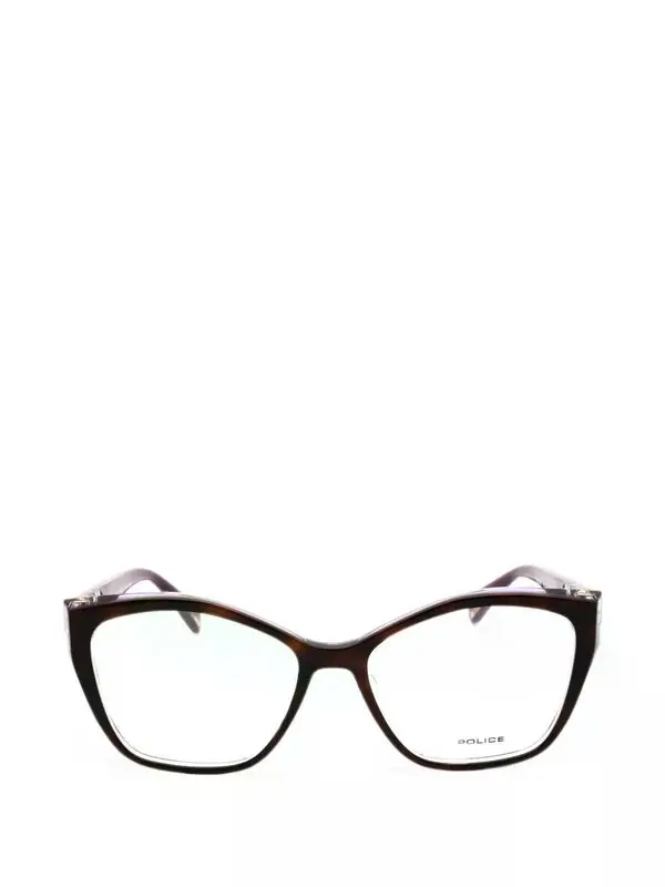 POLICE Cat Eye Frame Eyeglasses - Brown