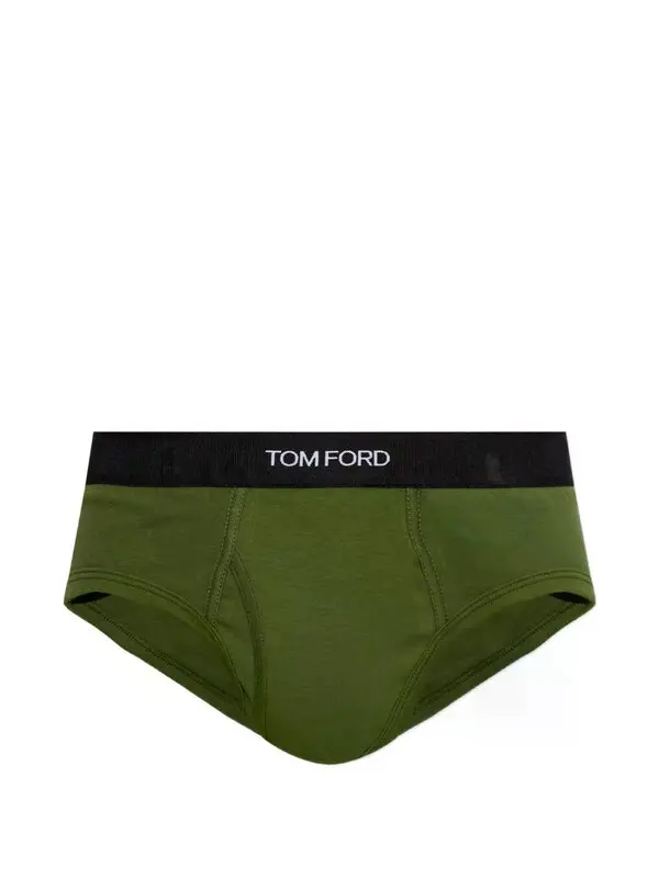 TOM FORD Logo-waistband Briefs - Green