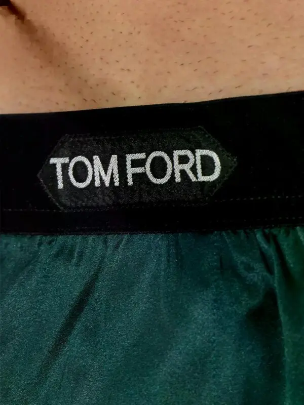 TOM FORD Logo-patch Silk Boxer Shorts