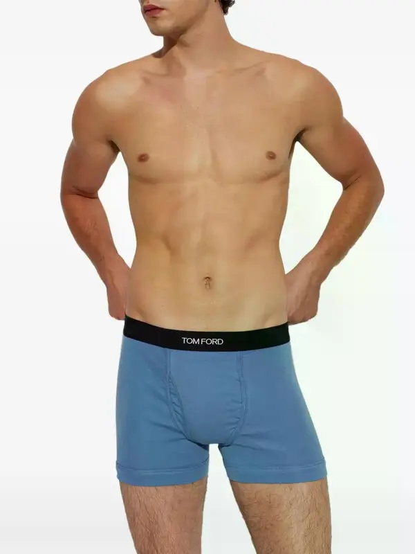 TOM FORD Logo-waistband Boxers - Blue