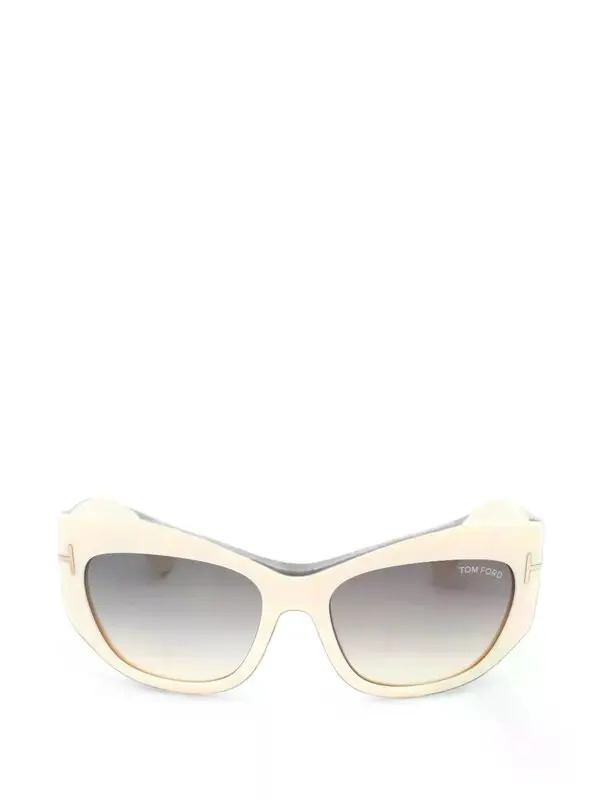 TOM FORD Ivory Cat-eye Sunglasses With Gradient Lenses - Neutrals
