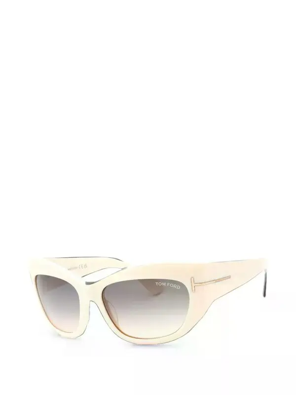 TOM FORD Ivory Cat-eye Sunglasses With Gradient Lenses