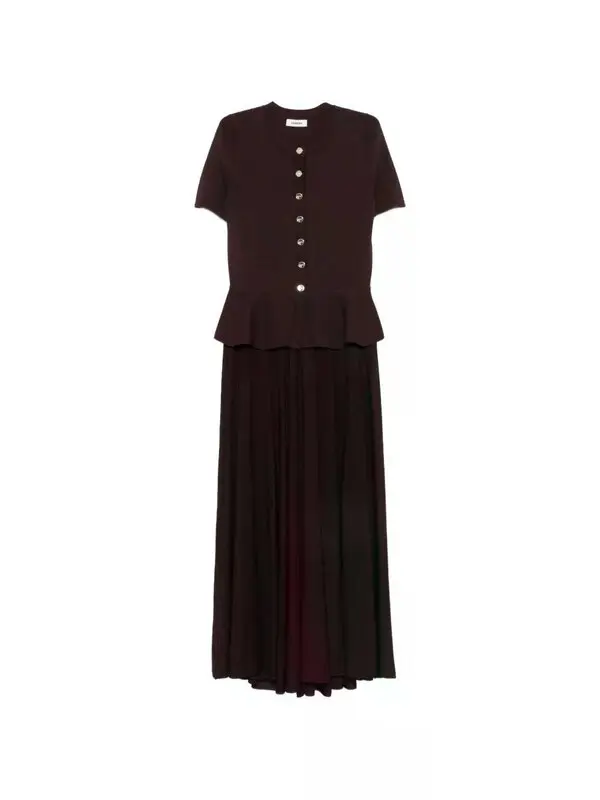 Sandro Peplum-hem Buttoned Knitted Dress - Purple