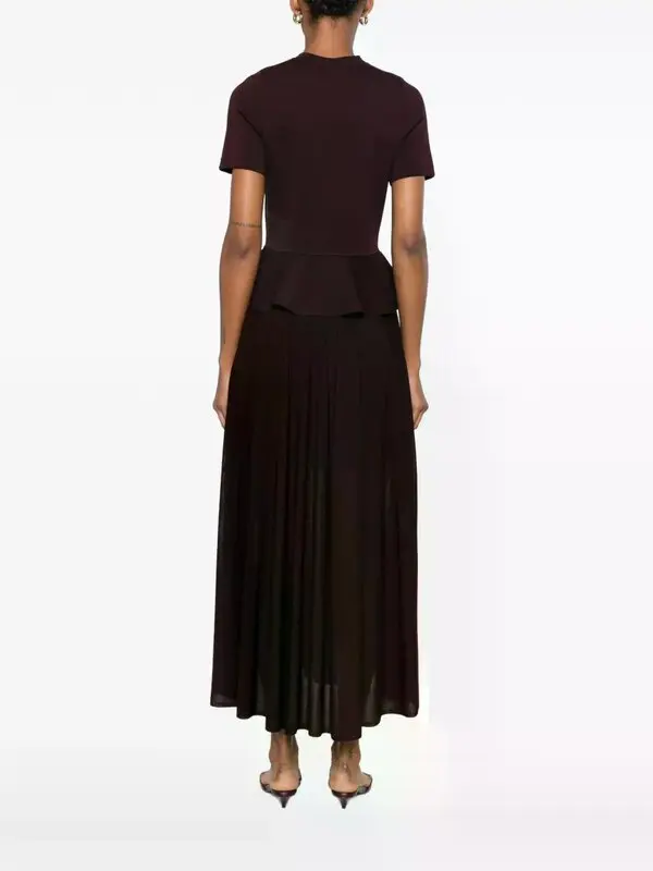 Sandro Peplum-hem Buttoned Knitted Dress