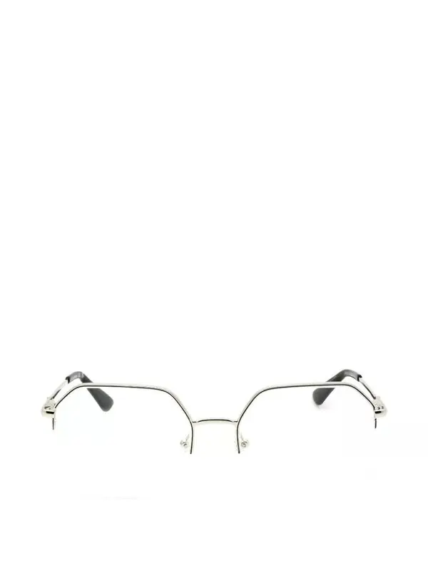 Guess Geometric Frame Eyeglasses - Silver