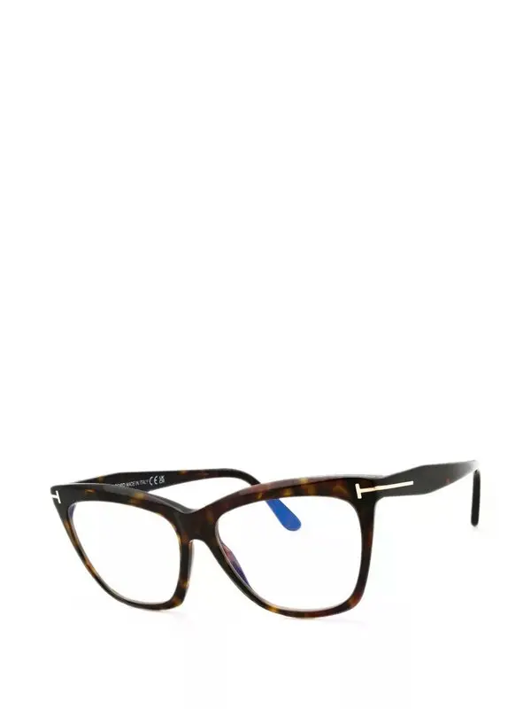 TOM FORD Cat Eye Eyeglasses With Tortoiseshell Effect - Brown