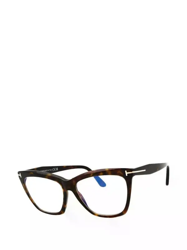 TOM FORD Cat Eye Eyeglasses With Tortoiseshell Effect - Brown