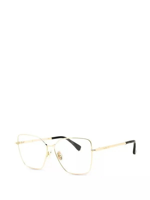 Max Mara Geometric Frame Eyeglasses - Gold